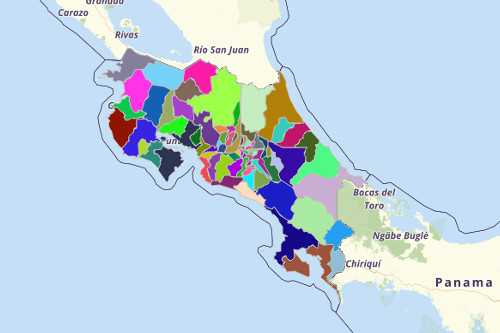 Map Territories for Costa Rica