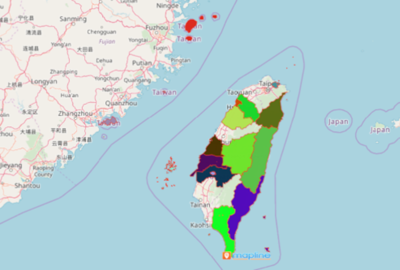 Map Territories for Taiwan