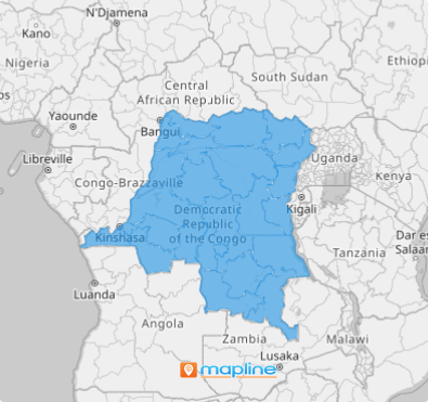 Democratic Republic of the Congo Provinces - Mapline