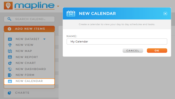 Add a New Calendar - Mapline