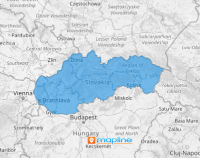 Slovakia Regions - Mapline