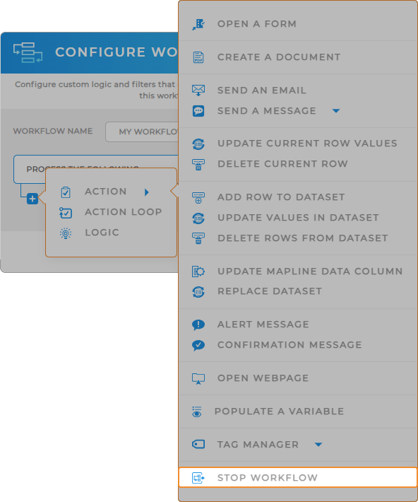 Stop Workflow - Mapline